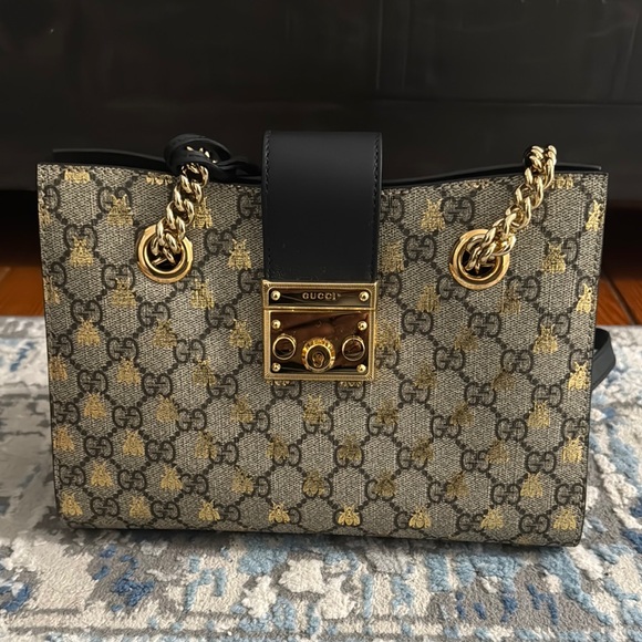 Gucci | Bags | Gucci Monogram Tote With Gold Accents | Poshmark